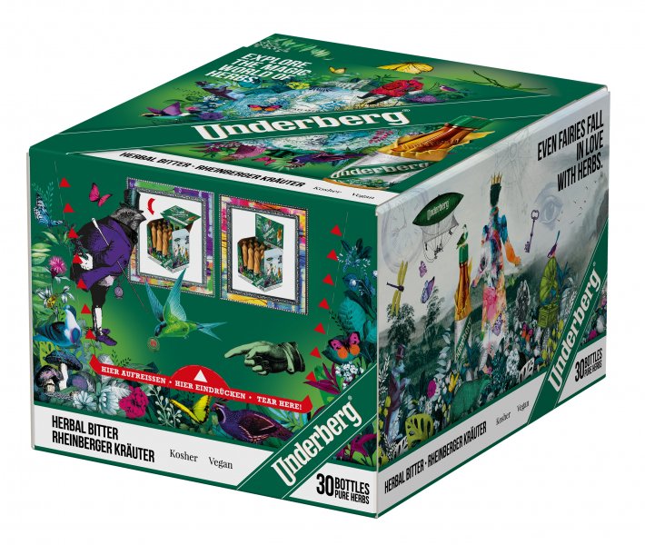 Underberg 30er-Promotiondisplay im 175-Anniversary-Desi