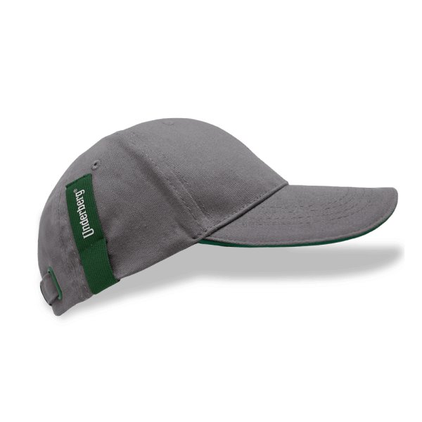 Underberg Basecap in grau mit dem bekannten grünen Schr